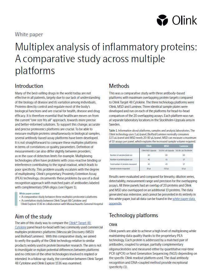 Olink® Proteomics Multiplex Analysis White Paper | GENEWIZ from Azenta